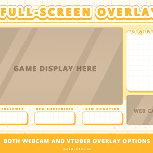 Yellow Aesthetic Vtuber Webcam Twitch Stream Pack, Overlays, Chatbox - Etsy