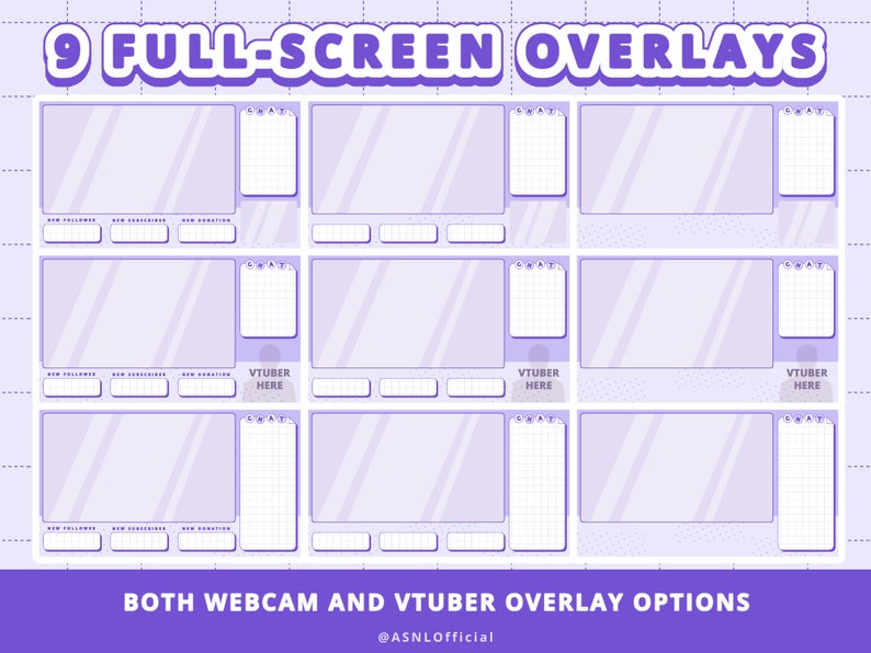 Purple Aesthetic Vtuber Webcam Twitch Stream Pack, Overlays, Chatbox - Etsy