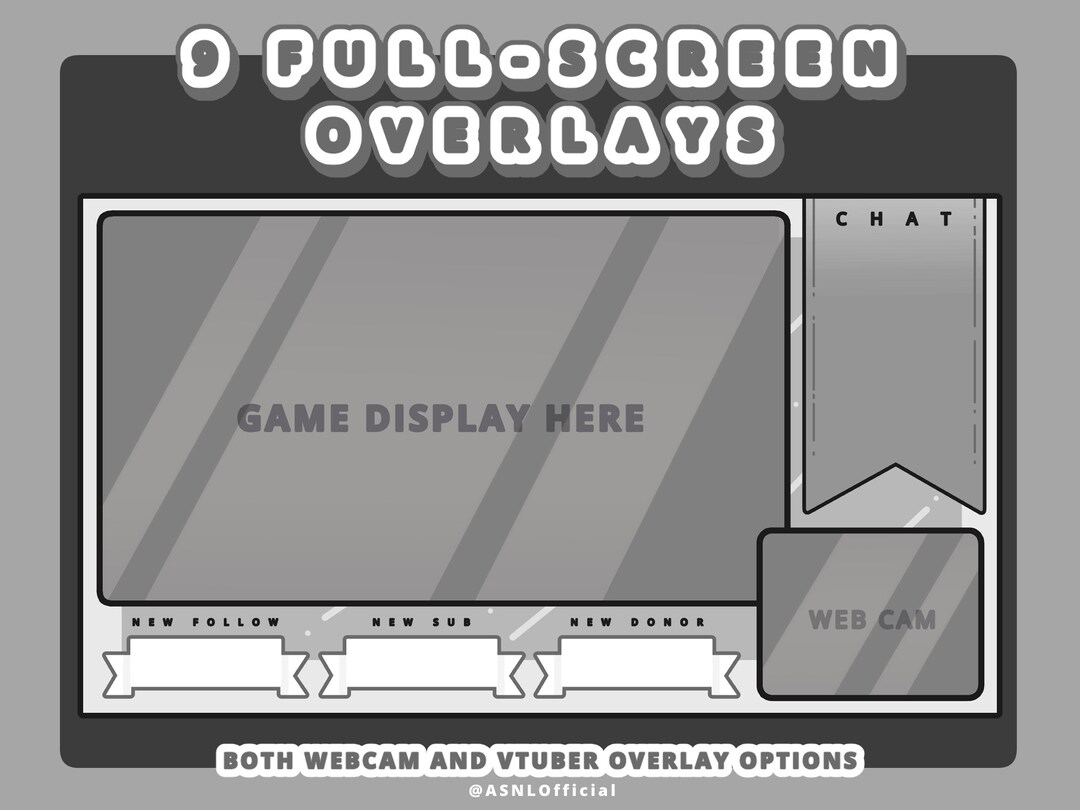 Gray Aesthetic Vtuber Webcam Twitch Stream Pack Overlays - Etsy