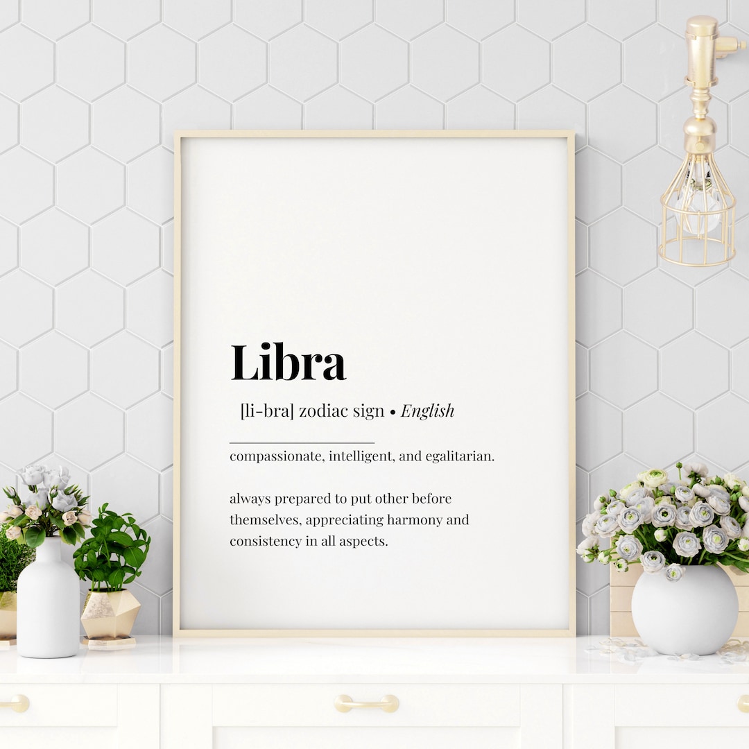 Zodiac Sign Libra Definition Poster, Printable Quote, Inspirational ...