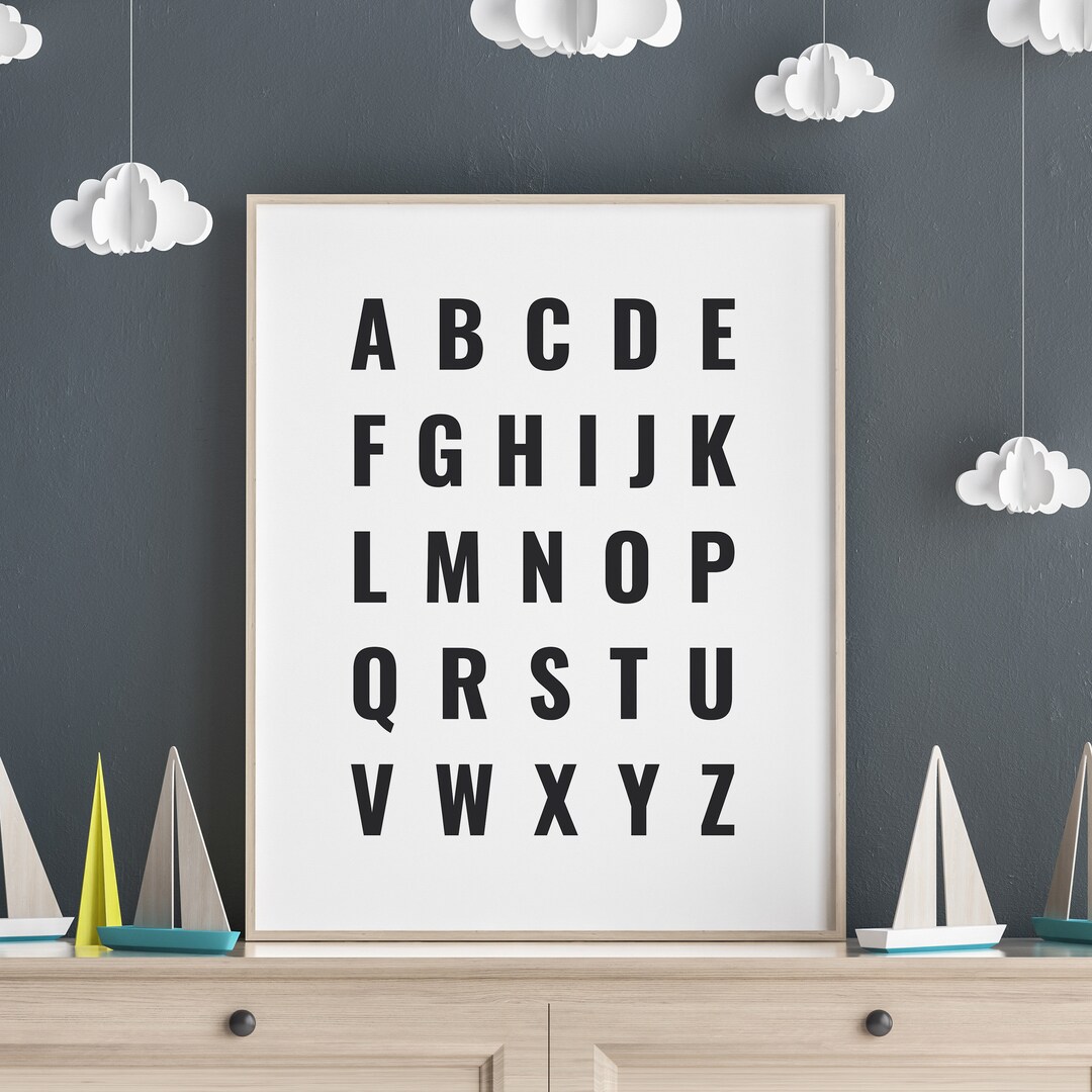Nursery Alphabet Poster, Printable Quote, Kids Room Sign, Nursery Signs ...