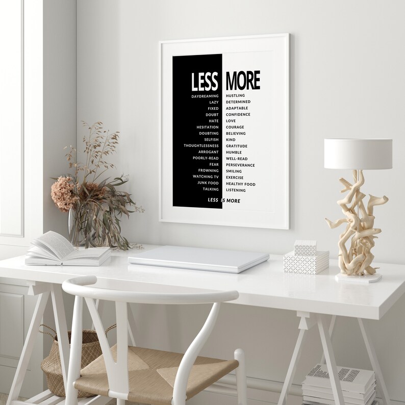 Less is More Motivational Printable Quotes Hustle Grind - Etsy