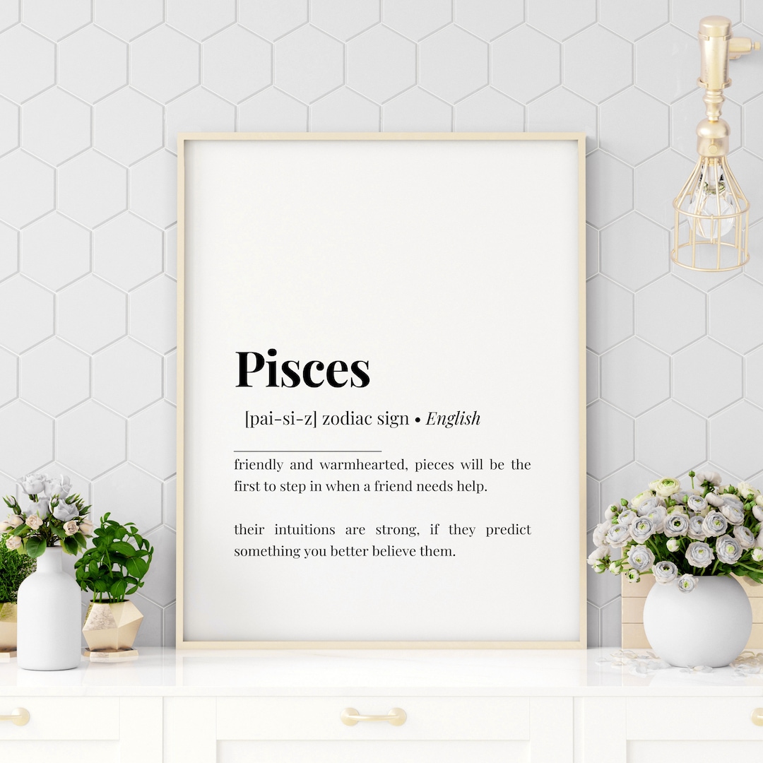 Zodiac Sign Pisces Definition Poster Printable Quote - Etsy
