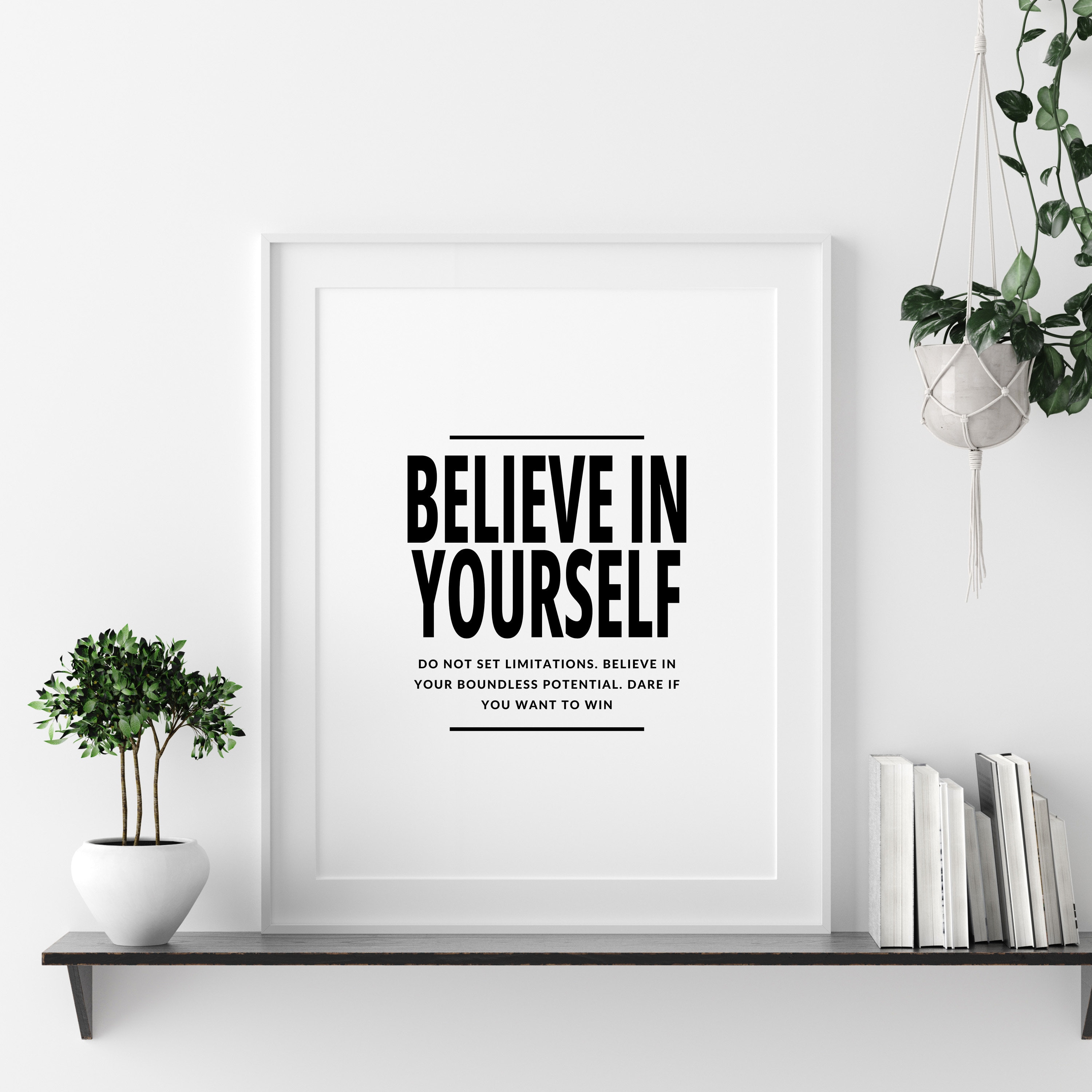 3 Piece Set Motivational Printable Quotes, Dream Big, Believe in ...