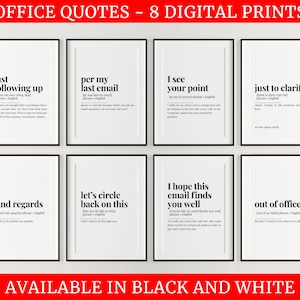 Funny Office Wall Art Set 8 DIGITAL PRINTABLES Funny Quotes - Etsy