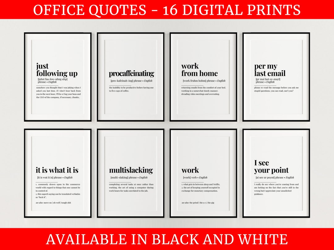 Funny Office Wall Art Set 16 DIGITAL PRINTABLES Funny - Etsy