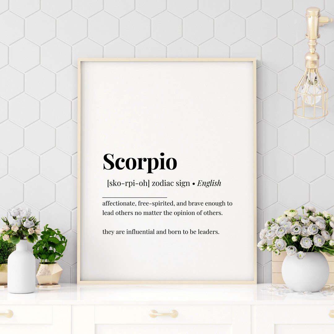 Zodiac Sign Scorpio Definition Poster, Printable Quote, Inspirational ...