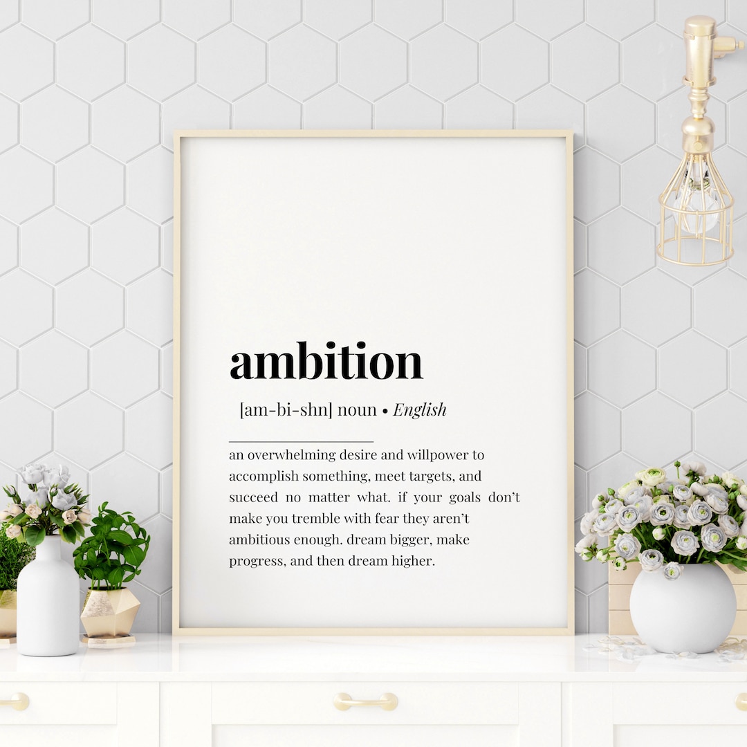 Ambition Definition Printable, Motivational Printable Quotes, Hustle ...