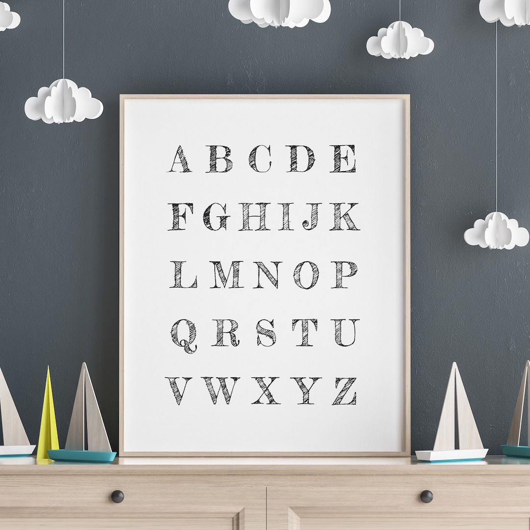 Nursery Alphabet Poster Printable Quote Kids Room Sign - Etsy