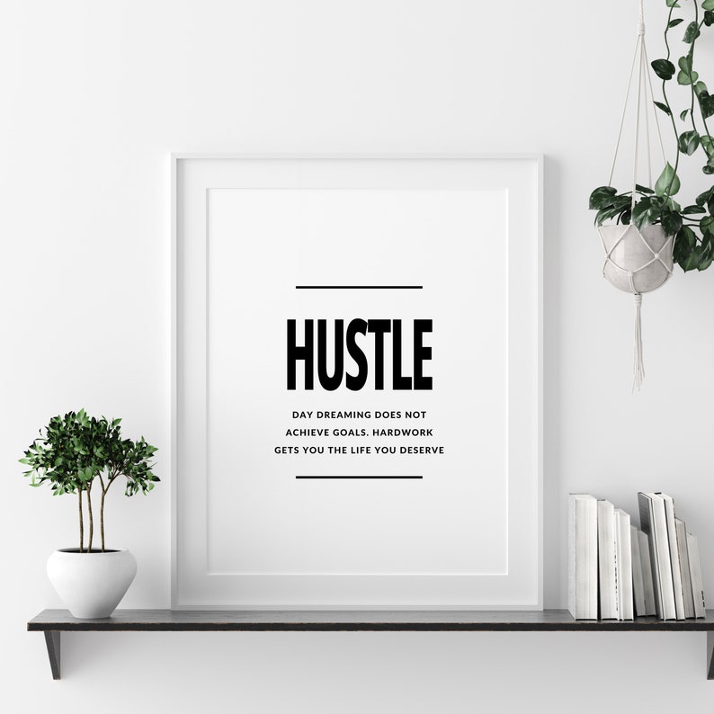 6 Piece Set Motivational Printable Quotes, Hustle, Grind, Execute ...