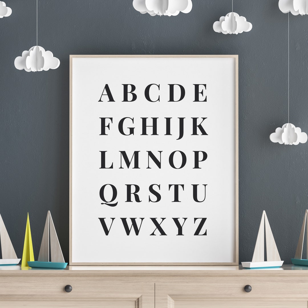 Nursery Alphabet Poster, Printable Quote, Kids Room Sign, Nursery Signs ...