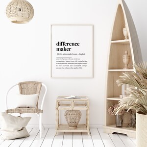 Difference Maker Definition Printable, Digital Download Print ...