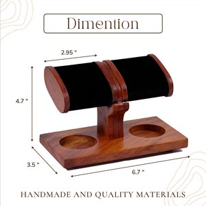 Handmade Wood Watch Stand for 2 Watches Gift for Him With Place for ...