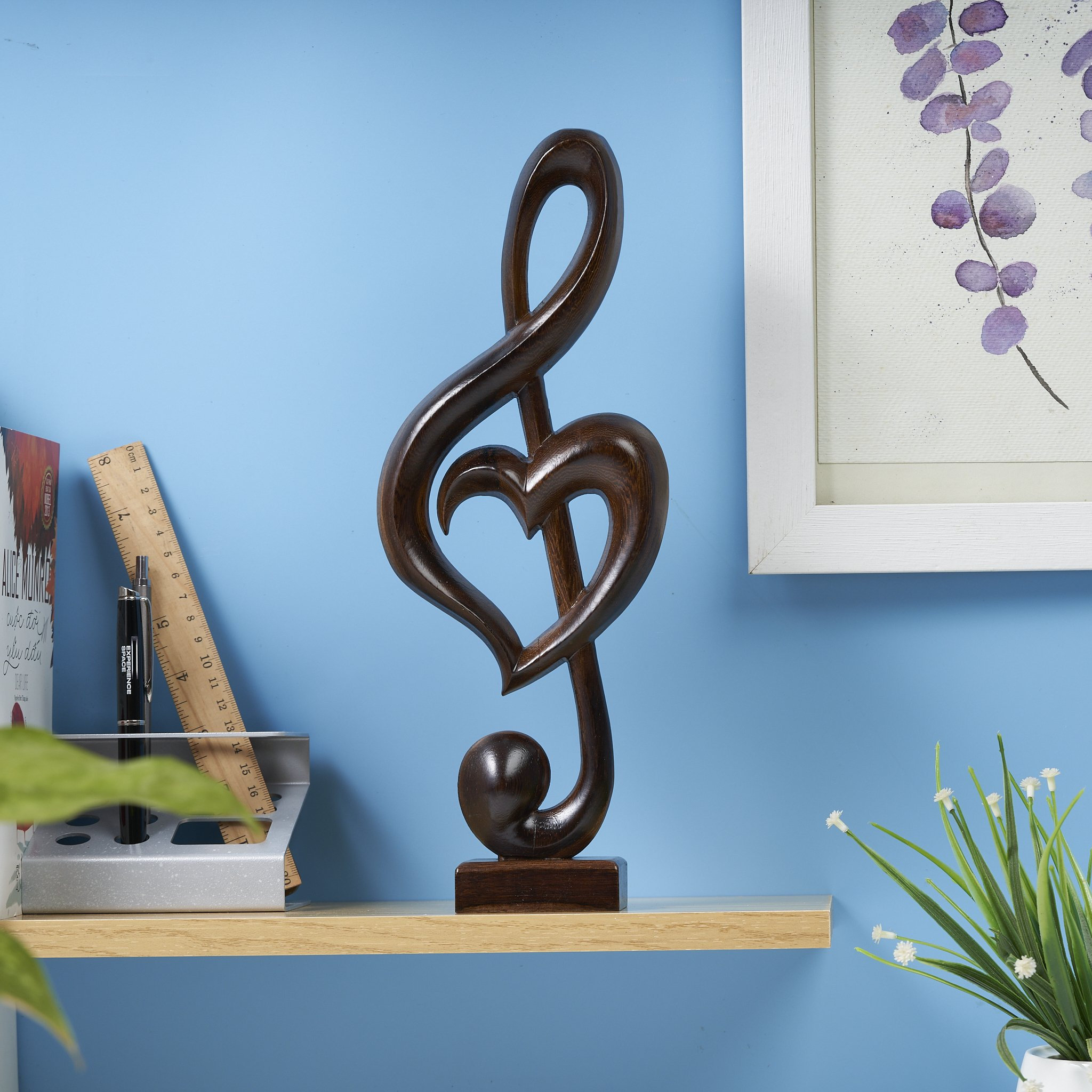 Handmade Ebony Music Note Sculpture: Art Deco Room Decor - Etsy