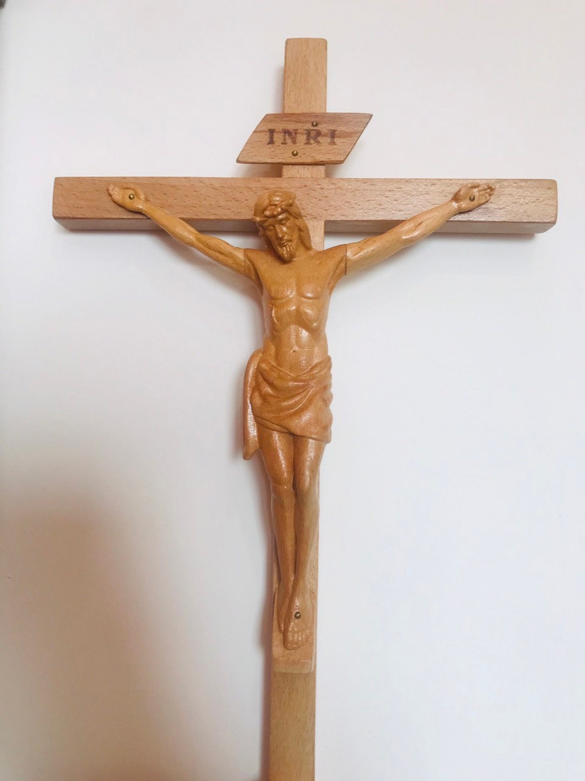 Hand-carved Crucified Jesus Religious Decoration Wooden - Etsy
