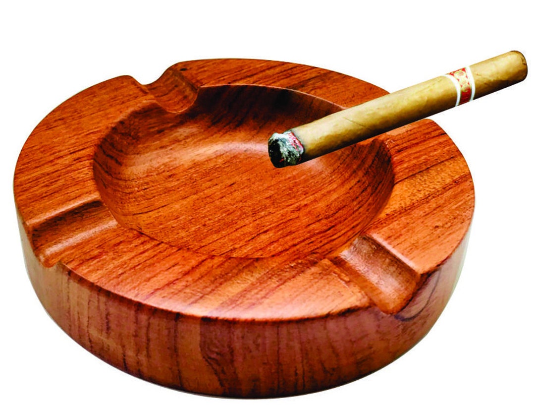 Natural Wooden Ashtrays Cigar Rest for Men and Women Covered Ashtray ...