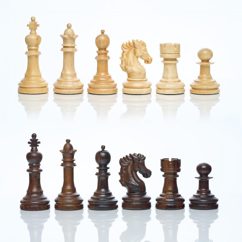Handmade Walnut Chess Pieces: Sculpted Wooden Chess Set - Etsy