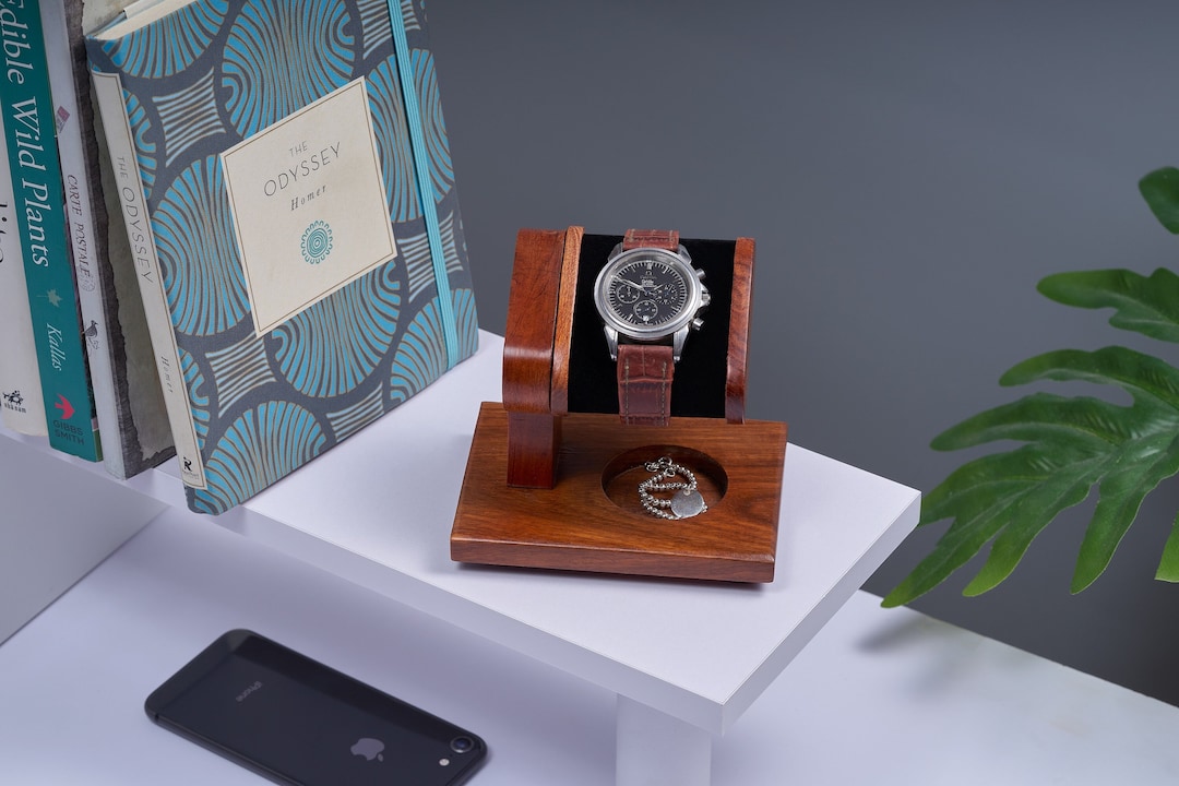 Handmade Wooden Watch Stand: Men's Jewelry Storage Organizer - Etsy