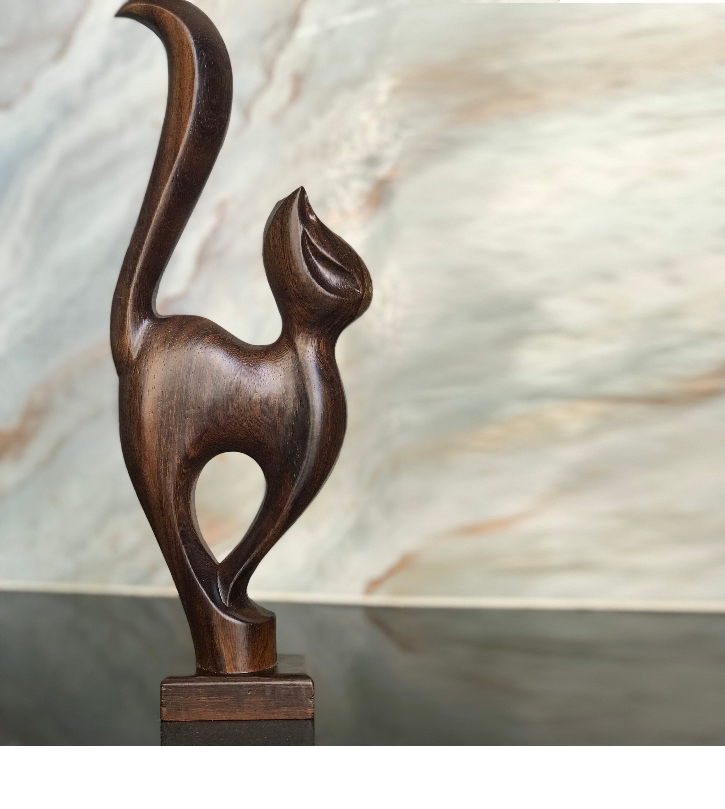 Cat Art Wood Decor, Hand Carved Cat, Wooden Cat Decor , Wooden Cat ...