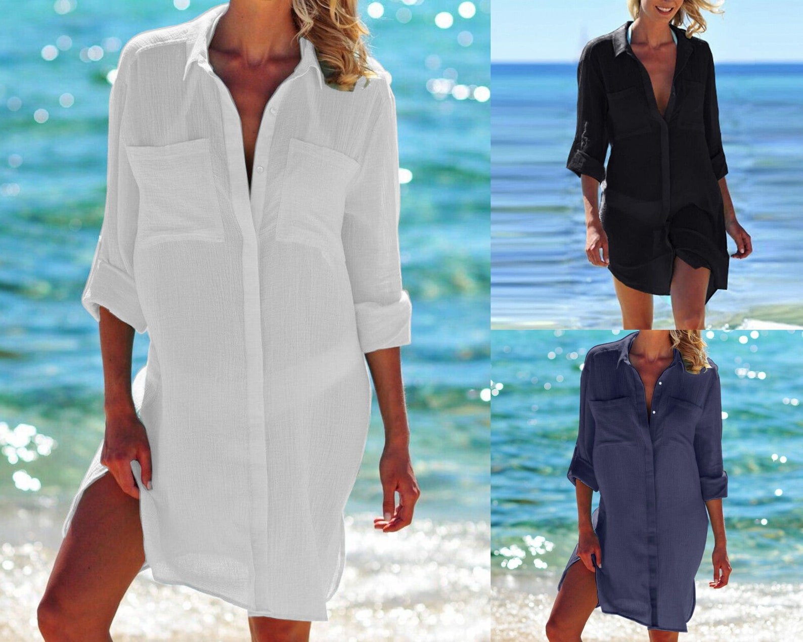 Tunics for Beach Women Swimsuit Cover-ups Woman Swimwear Beach Cover up ...