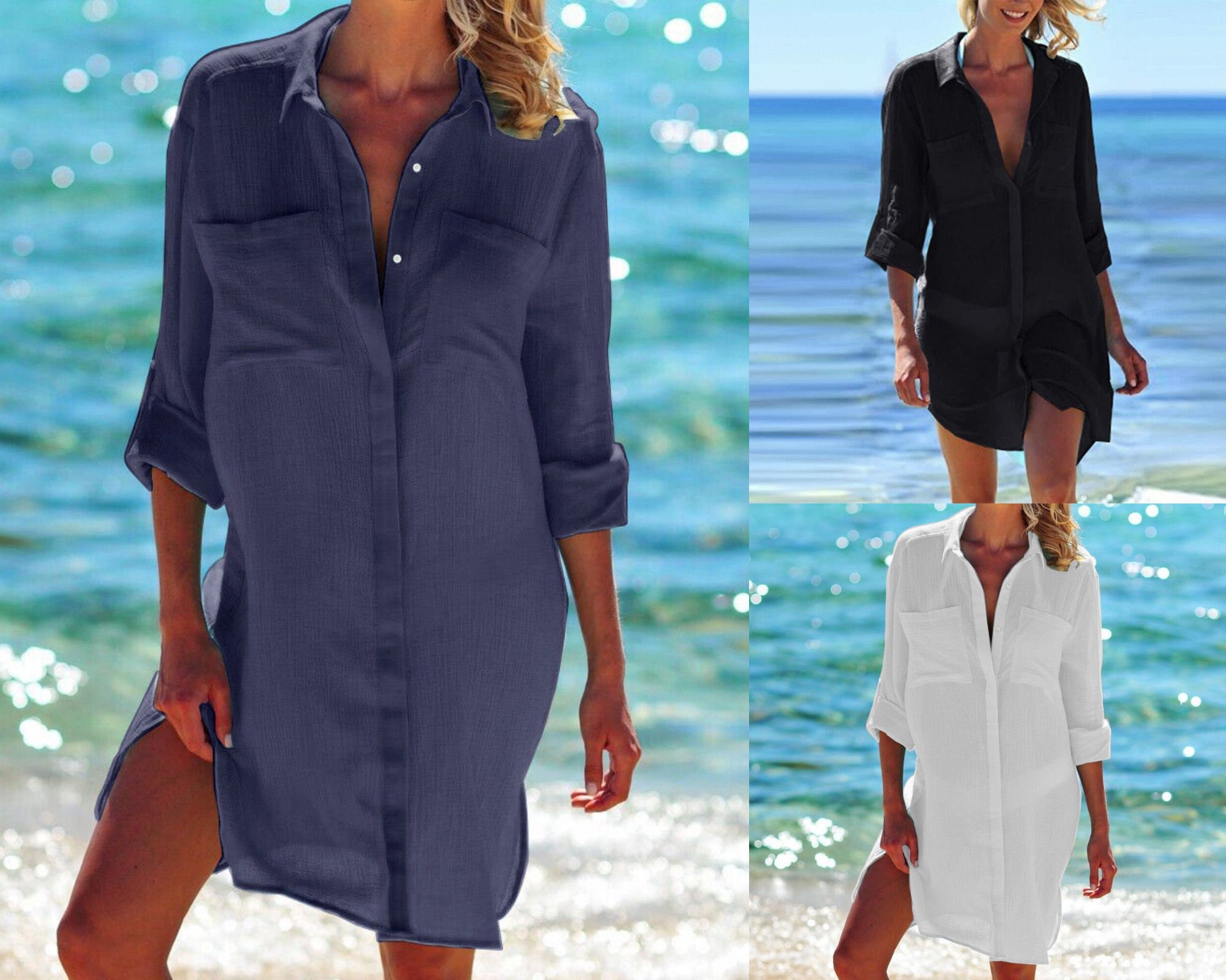 Tunics for Beach Women Swimsuit Cover-ups Woman Swimwear Beach Cover up ...