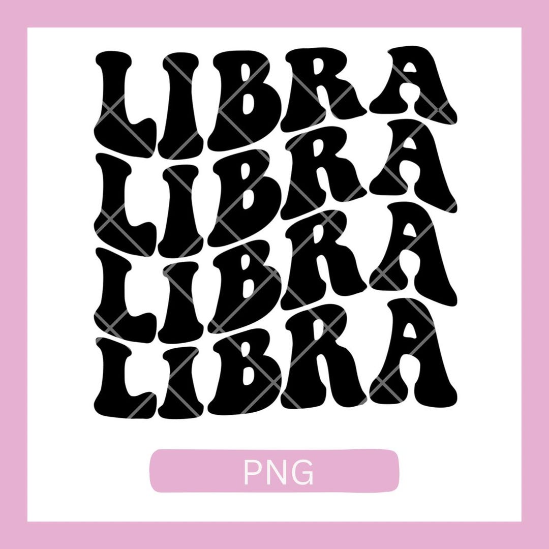 Libra Groovy Png Htv Star Sign - Etsy