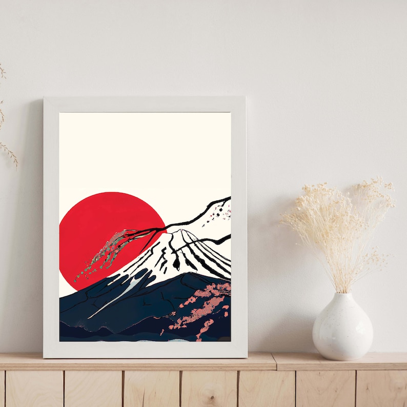 Ukiyo-e Style Art Print Mount Fuji Sunrise Ukiyo-e Art - Etsy