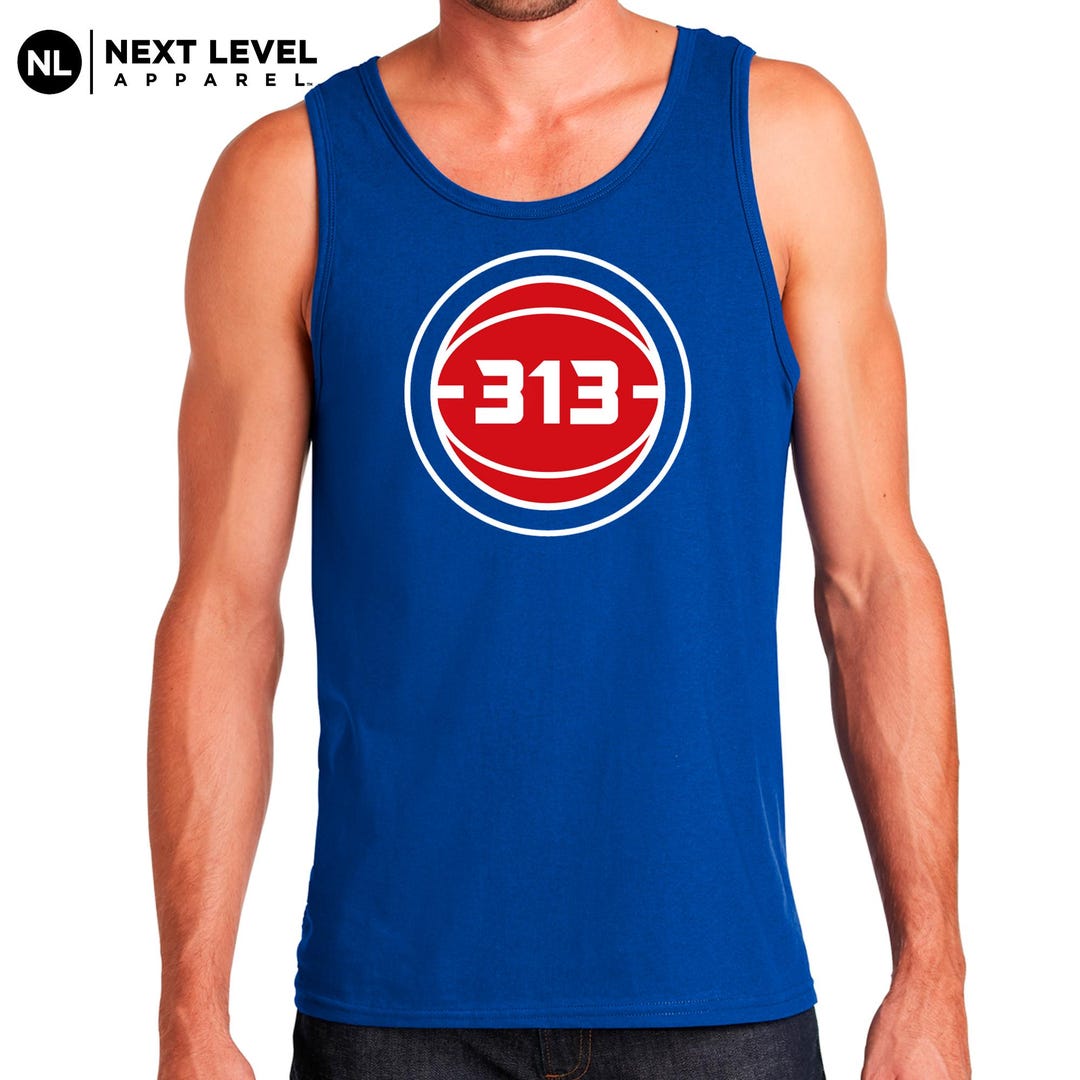 Detroit 313 Pistons Basketball Blue Next Level Tank Top - Etsy