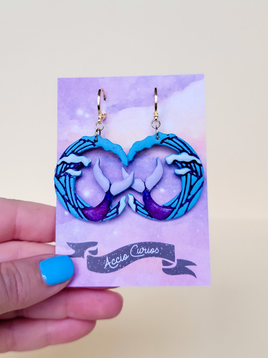Siren of the Sea | Polymer Clay Summer Earrings - Etsy
