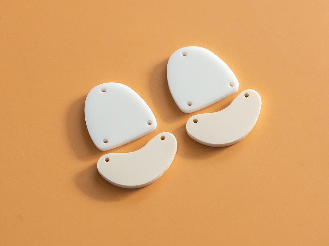 Abstract Shape Earring Blanks Cutout, White and Bone, Dangle Earring ...