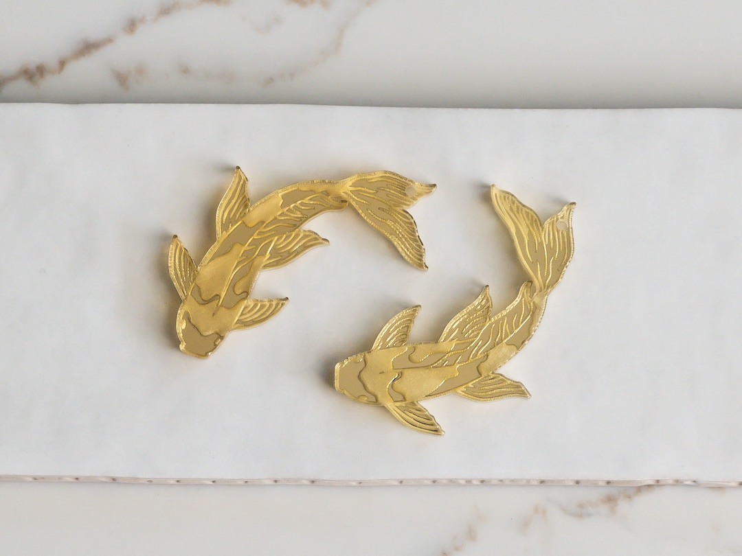 Koi Fish Gold Mirror Earring Blanks Cutout, Dangle Earring Jewelry Making, Craft Earrings DIY ...