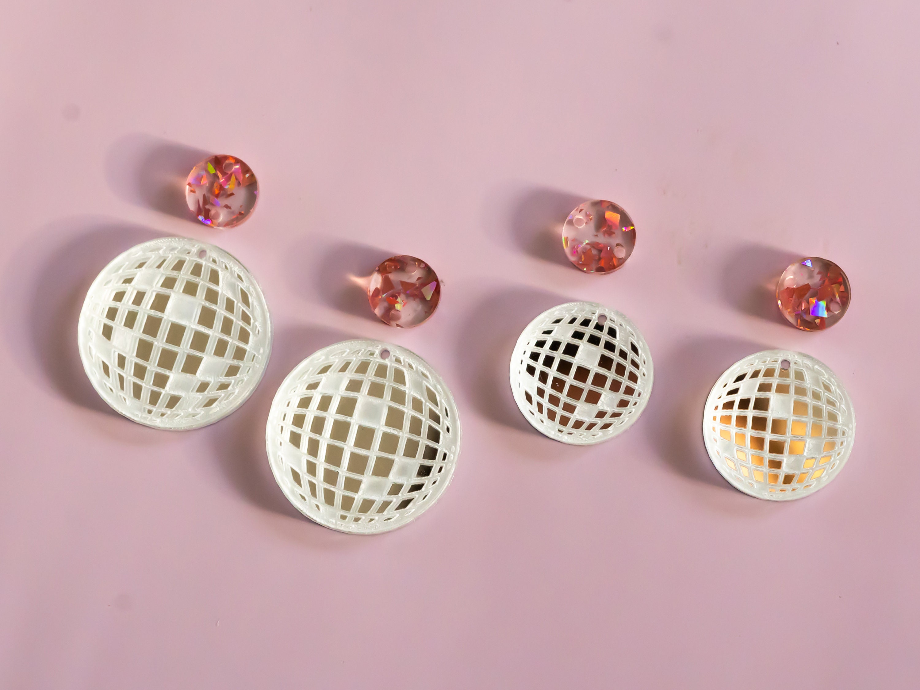Mirror Disco Ball Earring Blanks, Disco Dangle Earring Jewelry Making ...