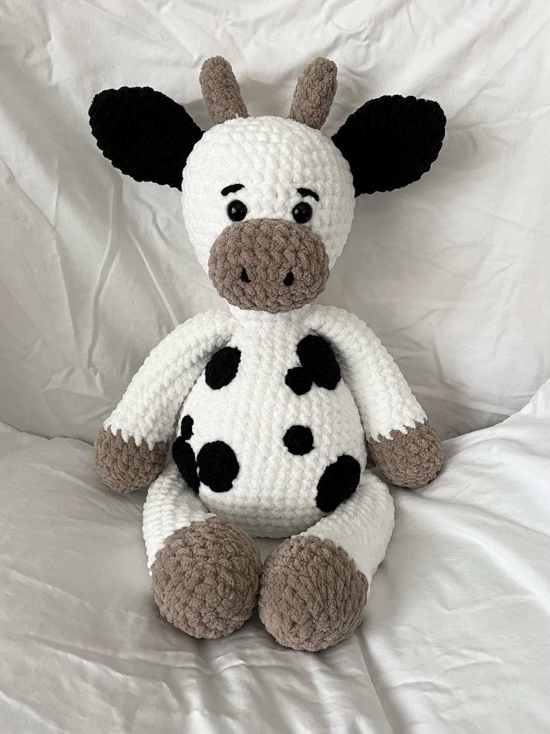 Jumbo Cow Crochet Stuffed Animal, Cow Stuffie, Baby Shower Gift ...