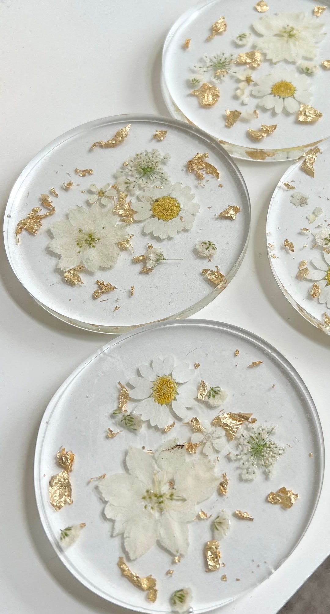 Resin Coaster Set of Two, Personalized Coaster Set, Clear Resin ...