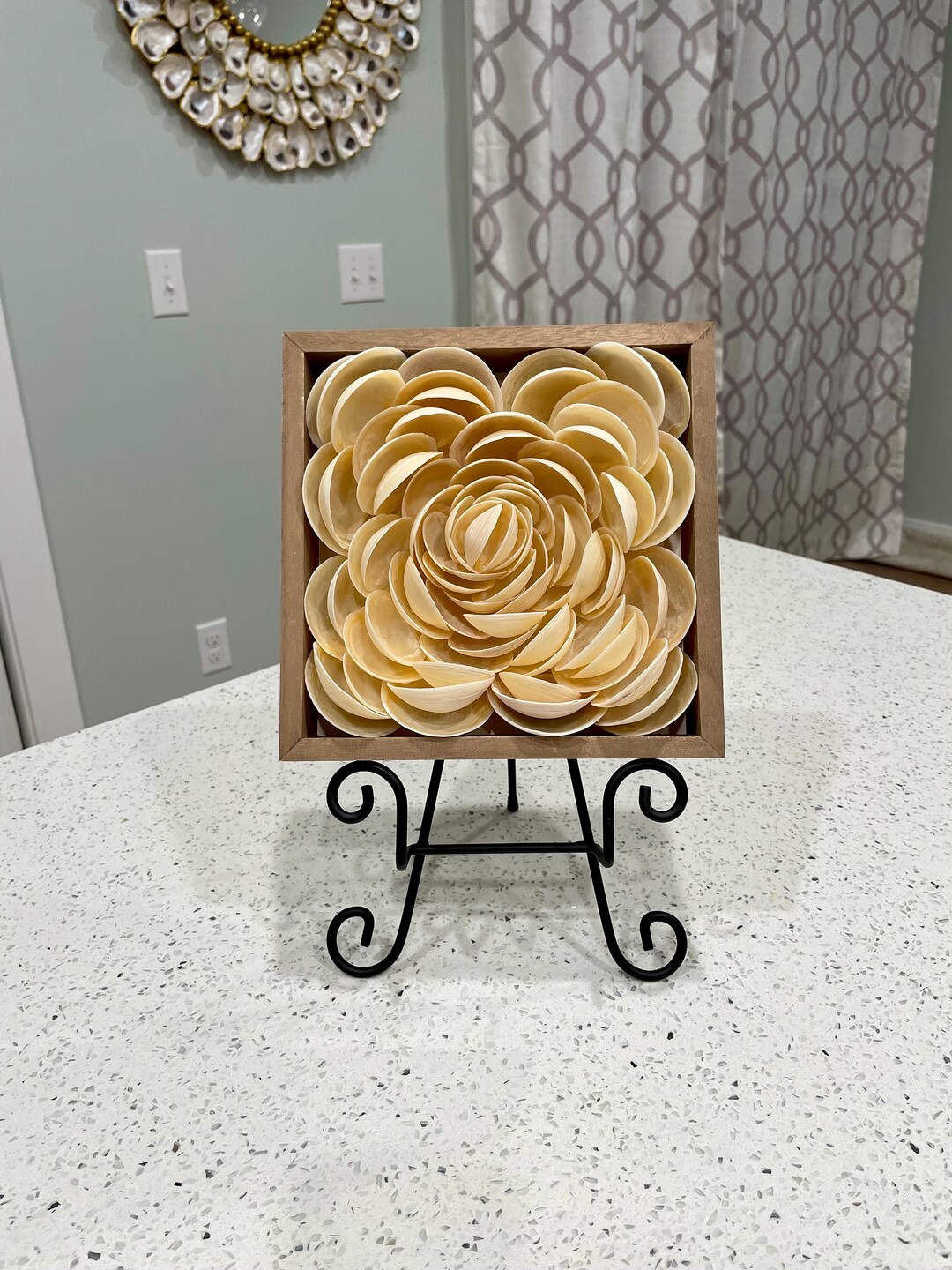 8x8 Buttercup Shell Wall Art Mosaic, Coastal Decor, Shell Wall Decor ...