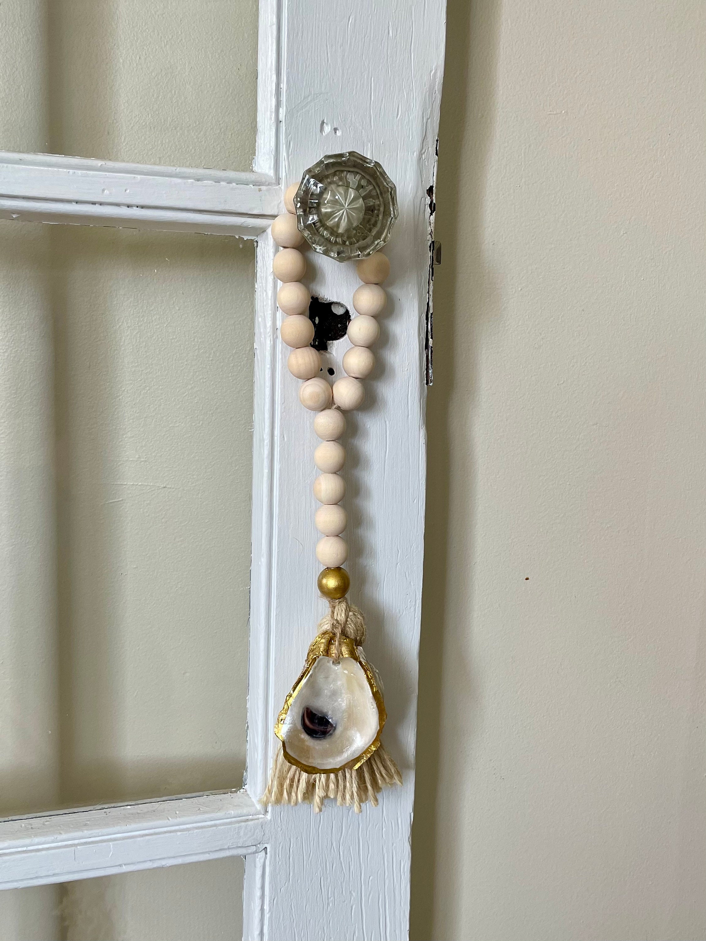 Oyster Shell Door Hanger Lamp Hanger Blessing Beads Welcome - Etsy