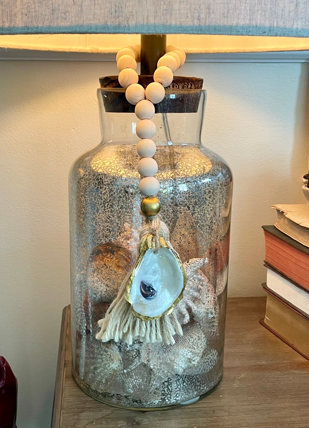 Oyster Shell Door Hanger Lamp Hanger Blessing Beads Welcome - Etsy
