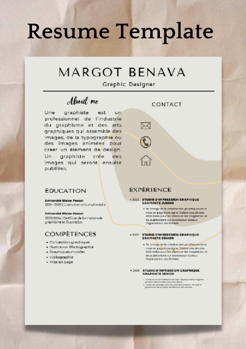 Resume Template Professional Cv Template Abstract Canva - Etsy