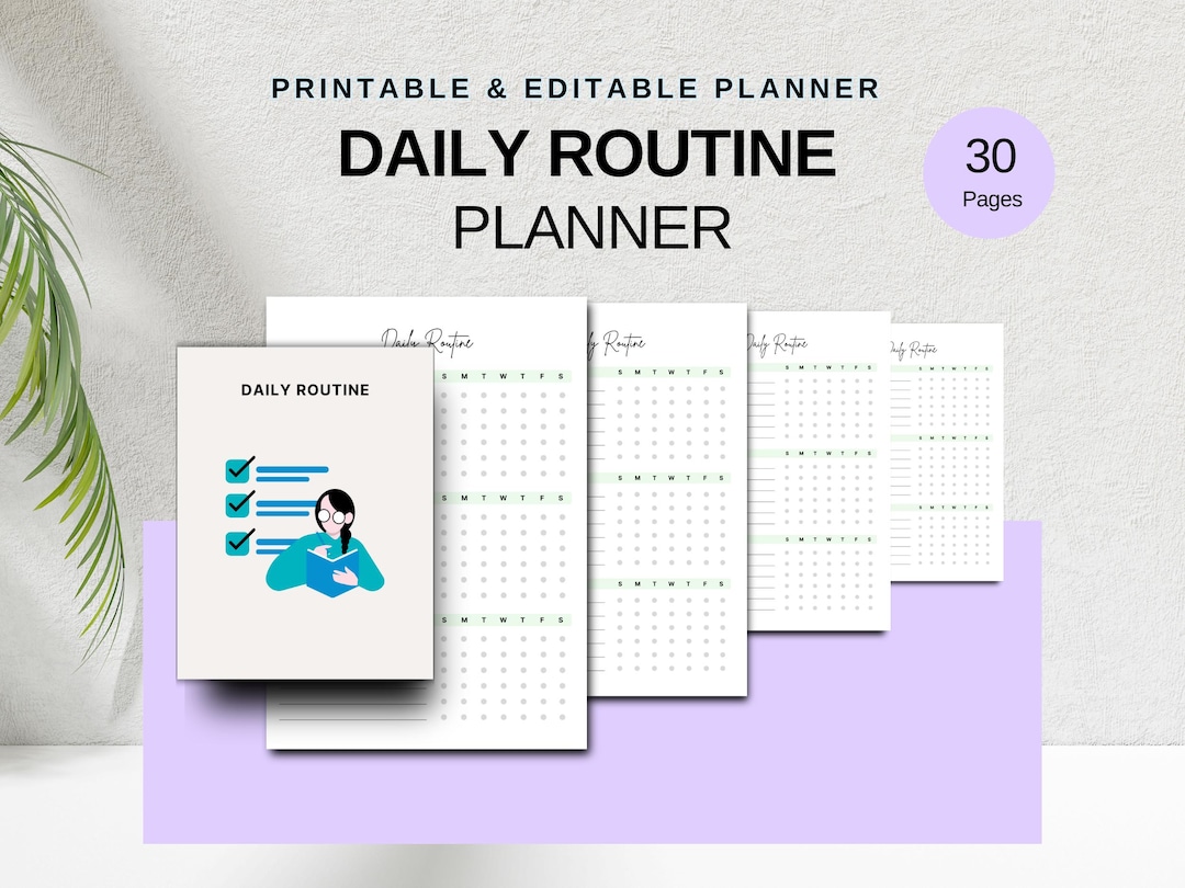 Daily Routine Journal | Printable and Editable Canva Template | Habit ...