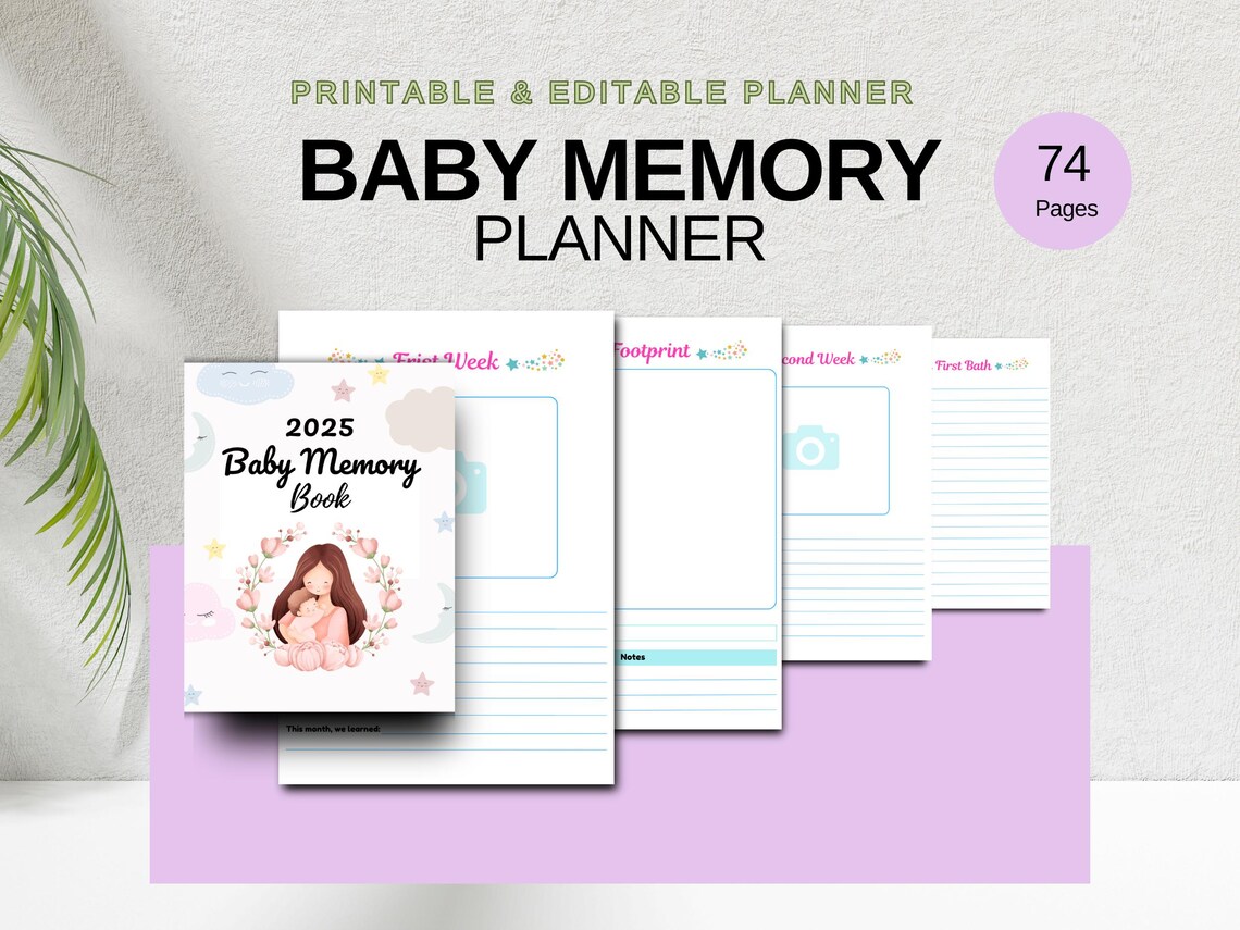 2025 Baby Memory Book | Printable & Editable Canva Template | Baby's ...