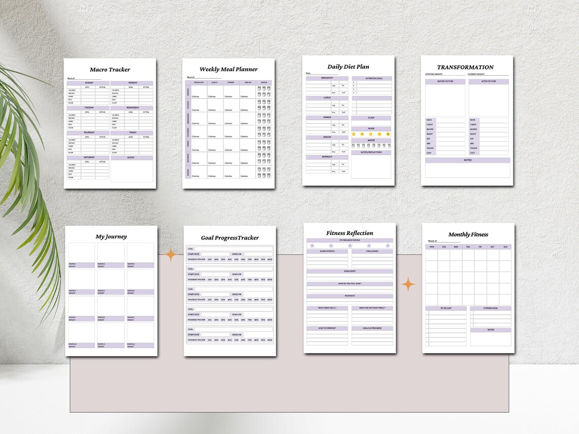 2025 Fitness Planner | Editable Canva & Printable PDF | Workout Tracker ...