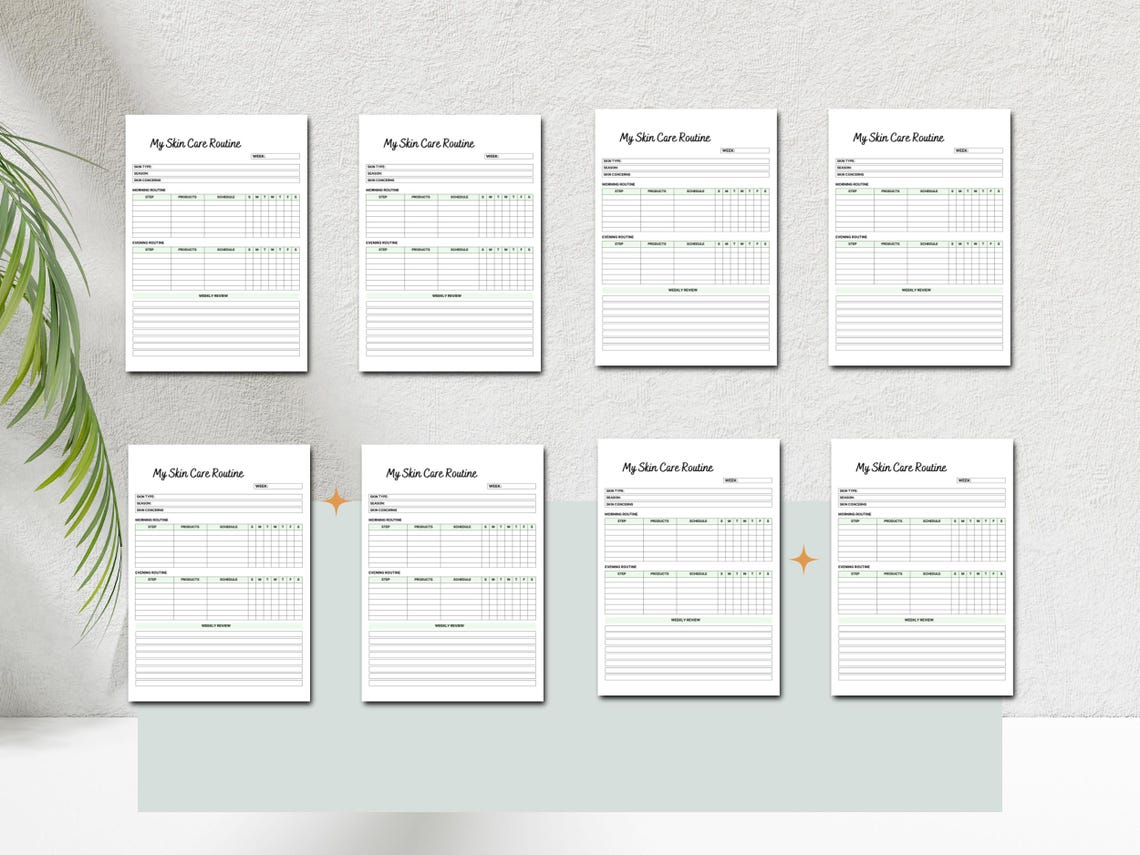 My Skin Care Routine | Printable and Editable Canva Template | Daily ...
