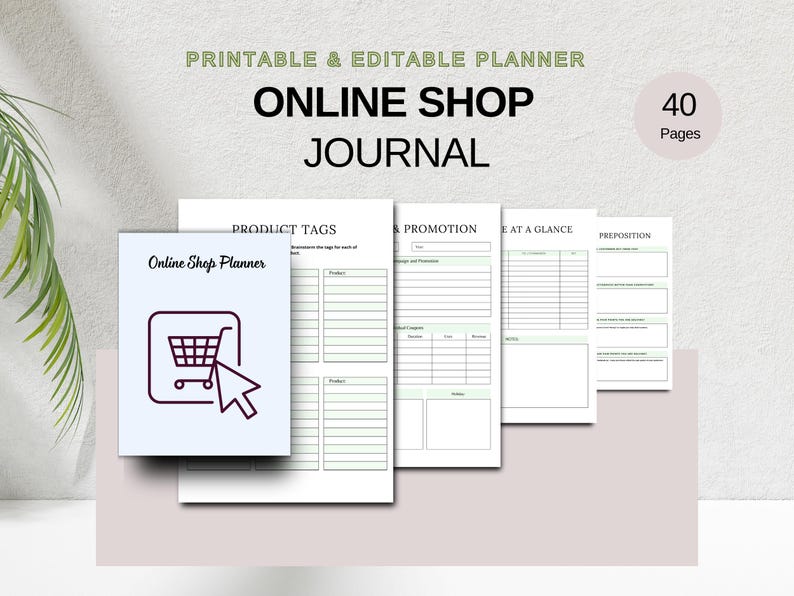 Online Shop Planner | Printable and Editable Canva Template | E ...