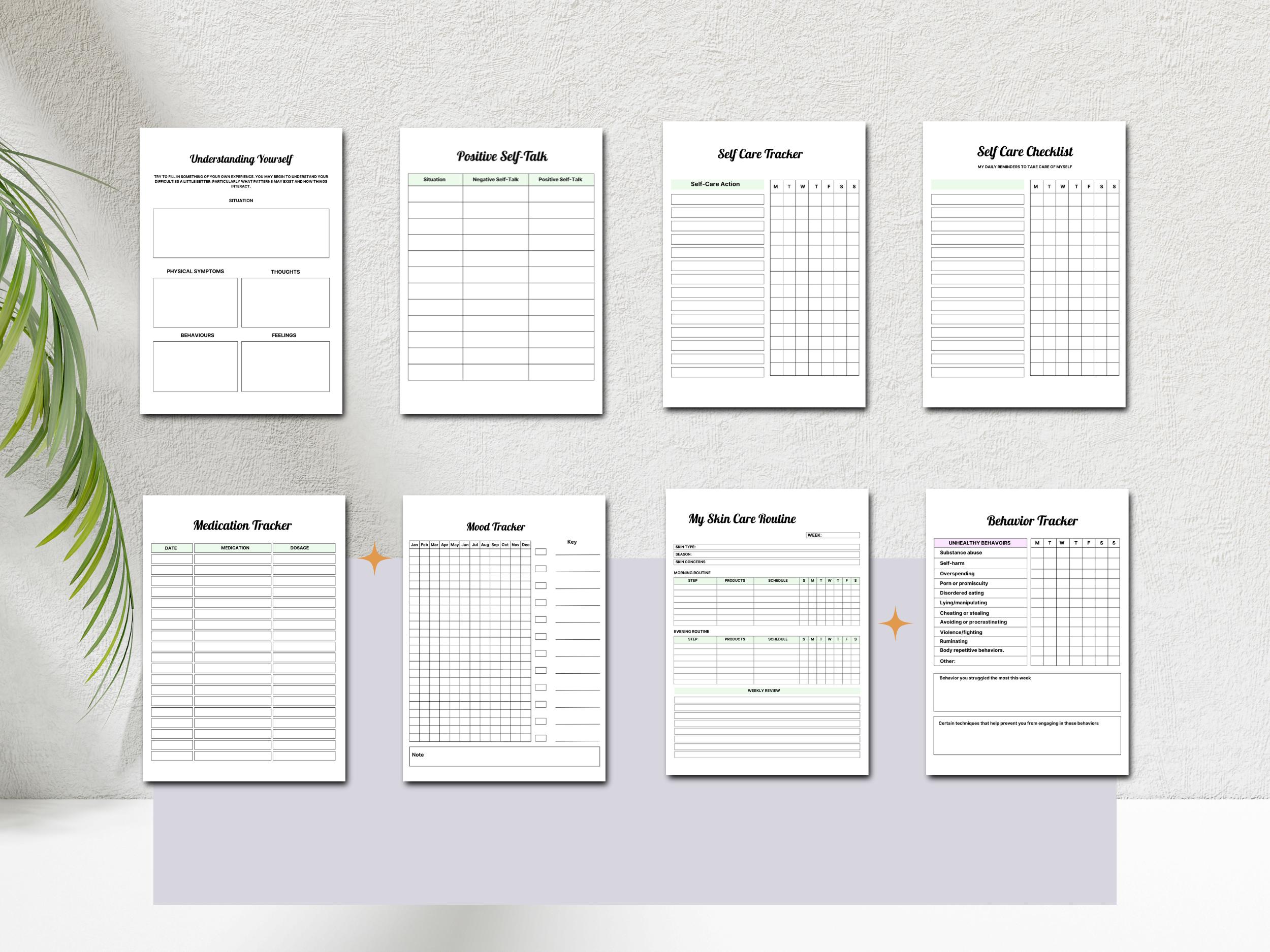 Mental Health Journal Printable and Editable Canva Template Emotional ...