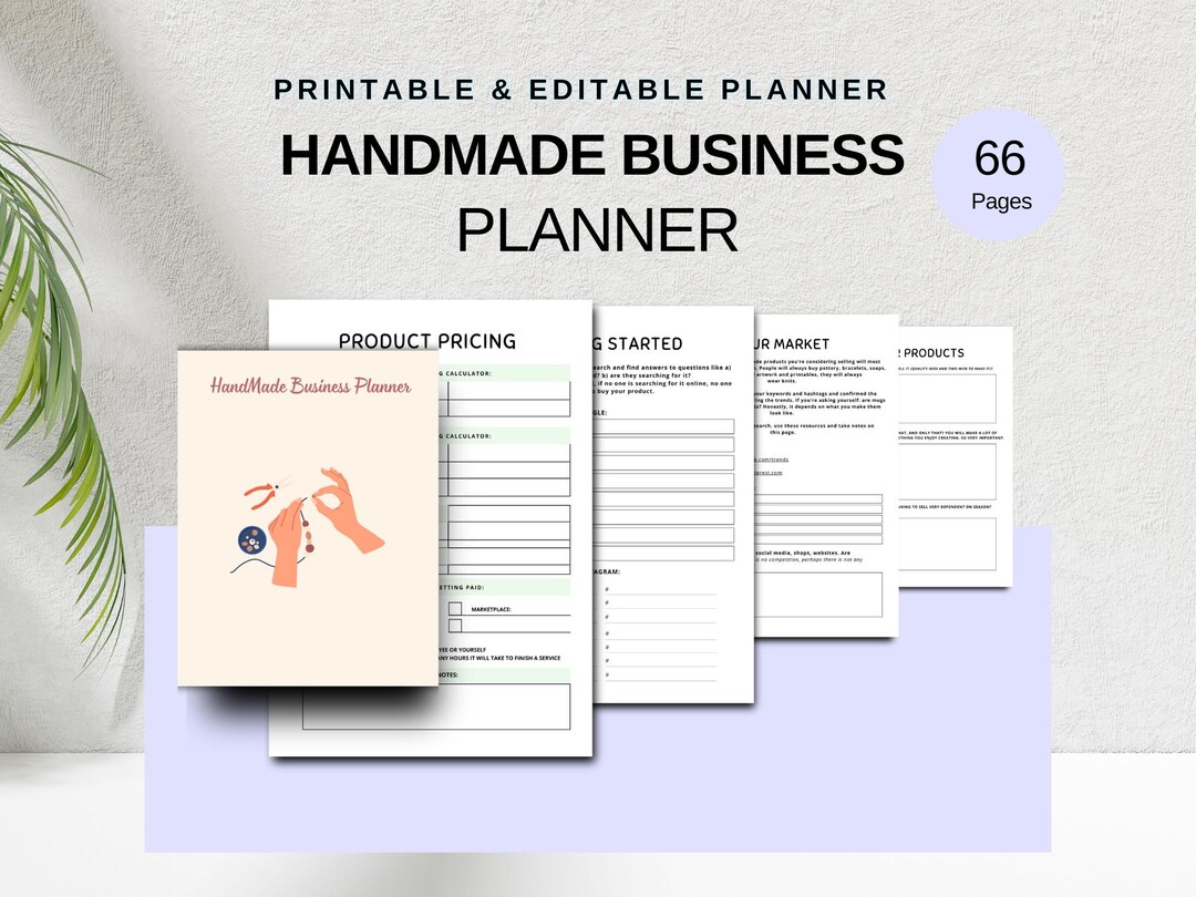 Handmade Business Planner | Printable and Editable Canva Template ...