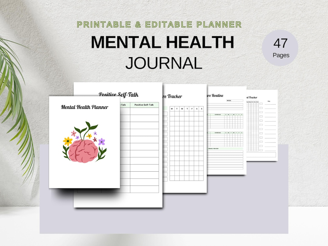 Mental Health Journal | Printable and Editable Canva Template ...