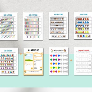 Kindergarten Pattern Workbook | Printable & Editable Canva Template ...
