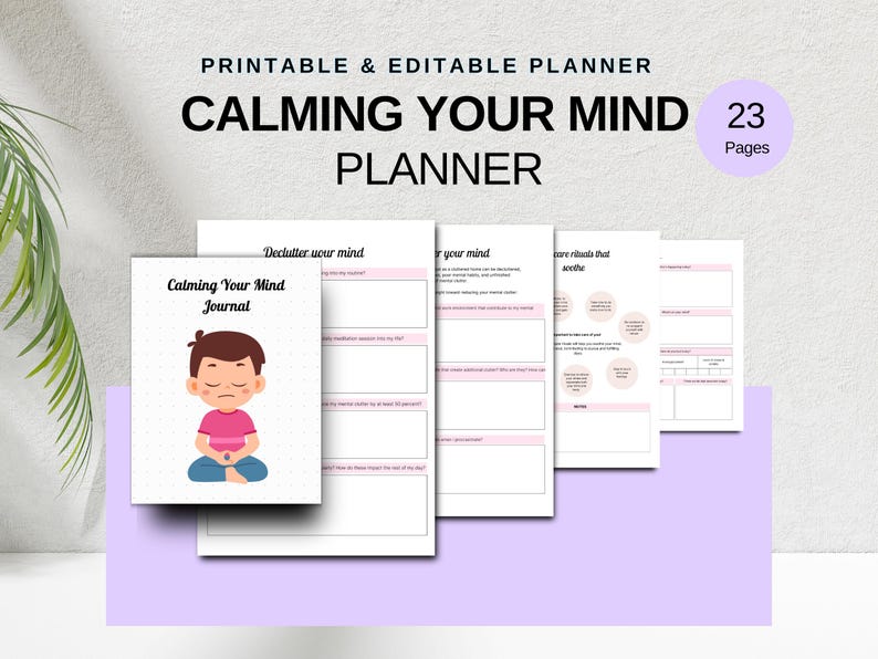 Calming Your Mind Journal | Printable and Editable Canva Template ...