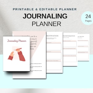 Journaling Planner | Printable and Editable Canva Template | Daily ...