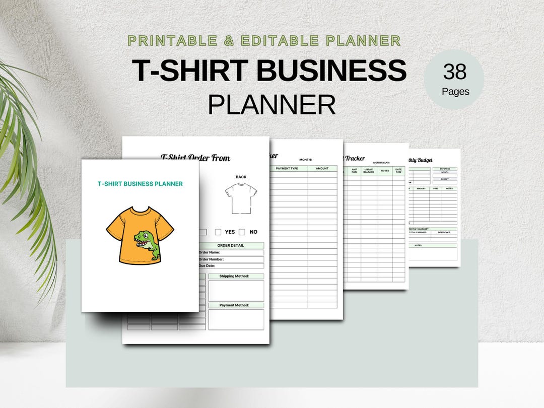 T-shirt Business Planner | Printable and Editable Canva Template ...
